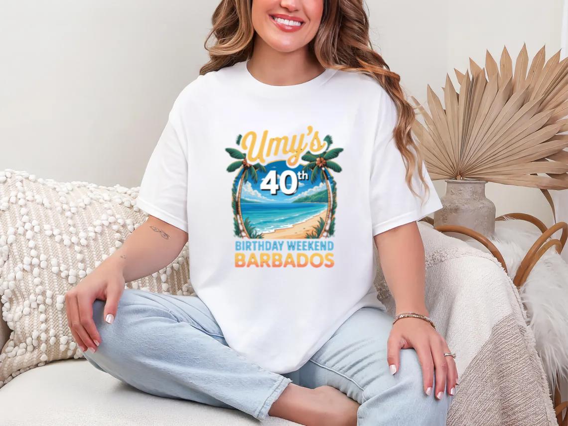 40th Birthday Weekend Barbados Beach Tropical Party Graphic Style ...