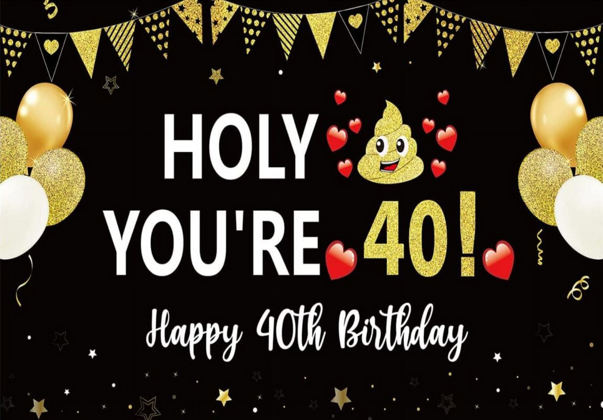 40th Birthday rations Backdrop Banner Happy 40th Birthday Background ...