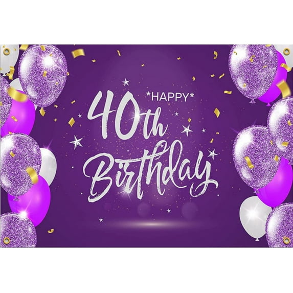 40th Birthday rations Backdrop Banner Happy 40th Birthday Background ...
