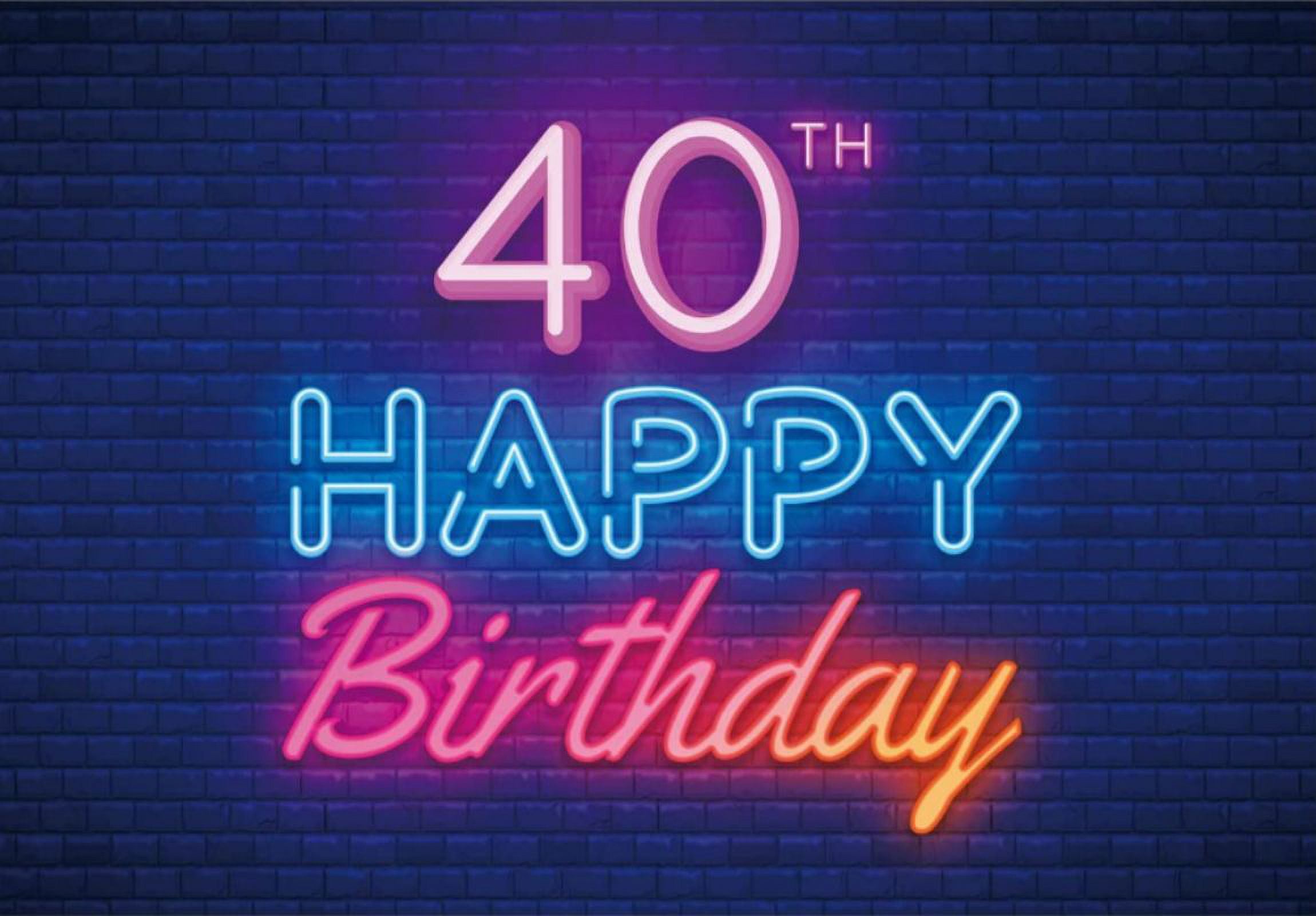 40th Birthday rations Backdrop Banner Happy 40th Birthday Background ...