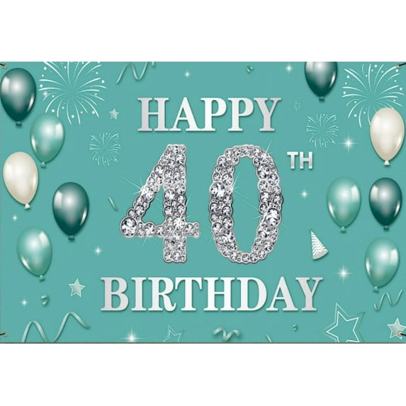 40th Birthday rations Cheers to 40 Years Banner Rose Gold 40 Year Old ...