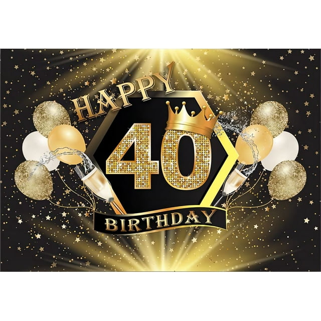 40th Birthday rations Women Pink Rose Gold 40th Birthday Banner ...