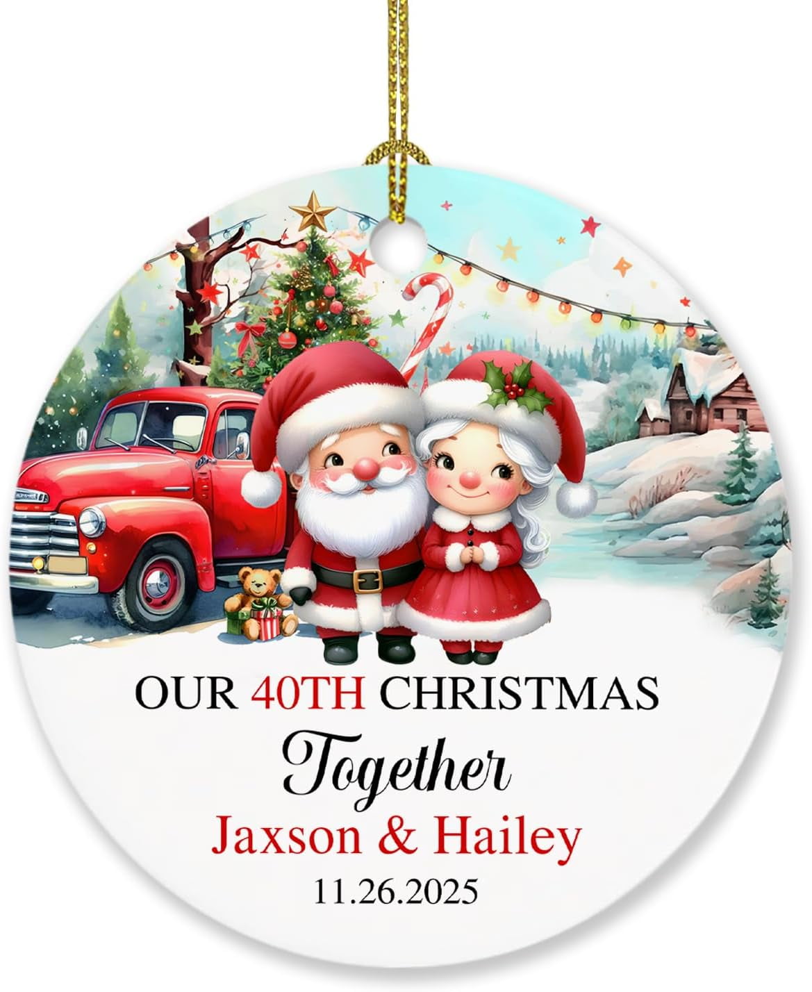 Our 40th Christmas Together Ornament Gift, Personalized Mr & Mrs Santa ...