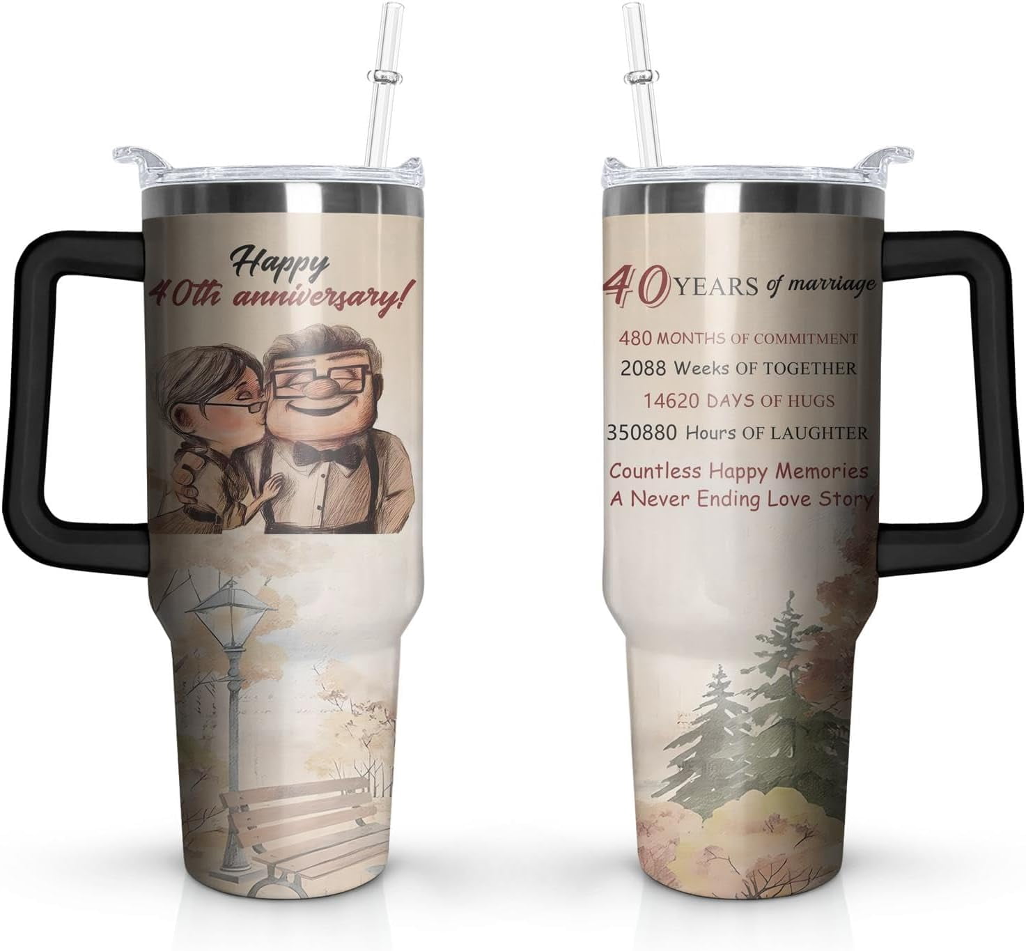40th Wedding Gifts Anniversary Cups, Ruby Wedding 40th Anniversary Cups ...