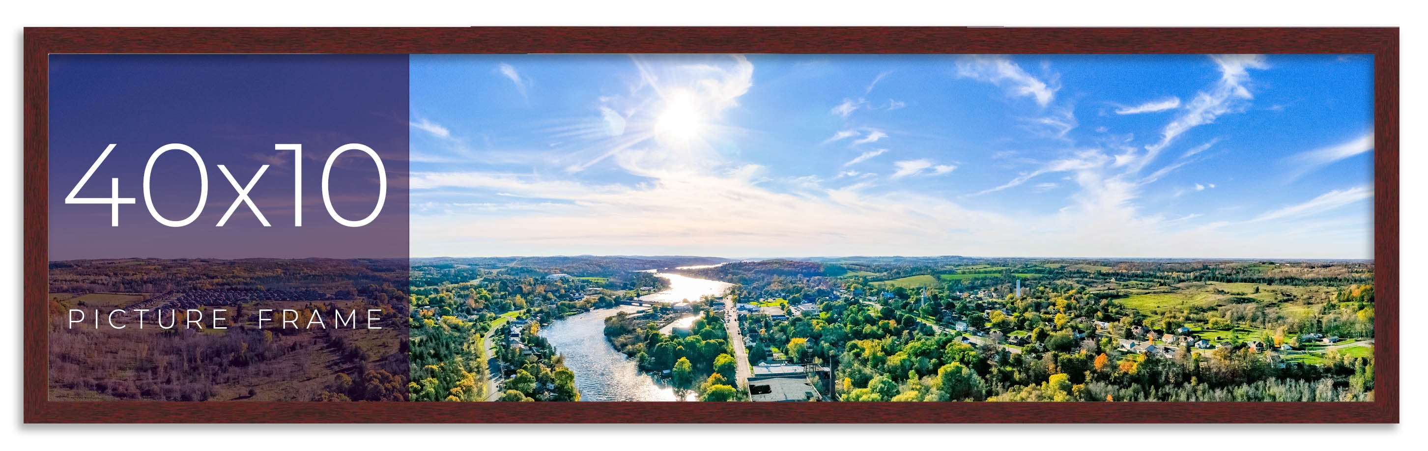 40x10 Frame Brown Solid Wood Picture Frame Width 0.75 Inches | Interior ...