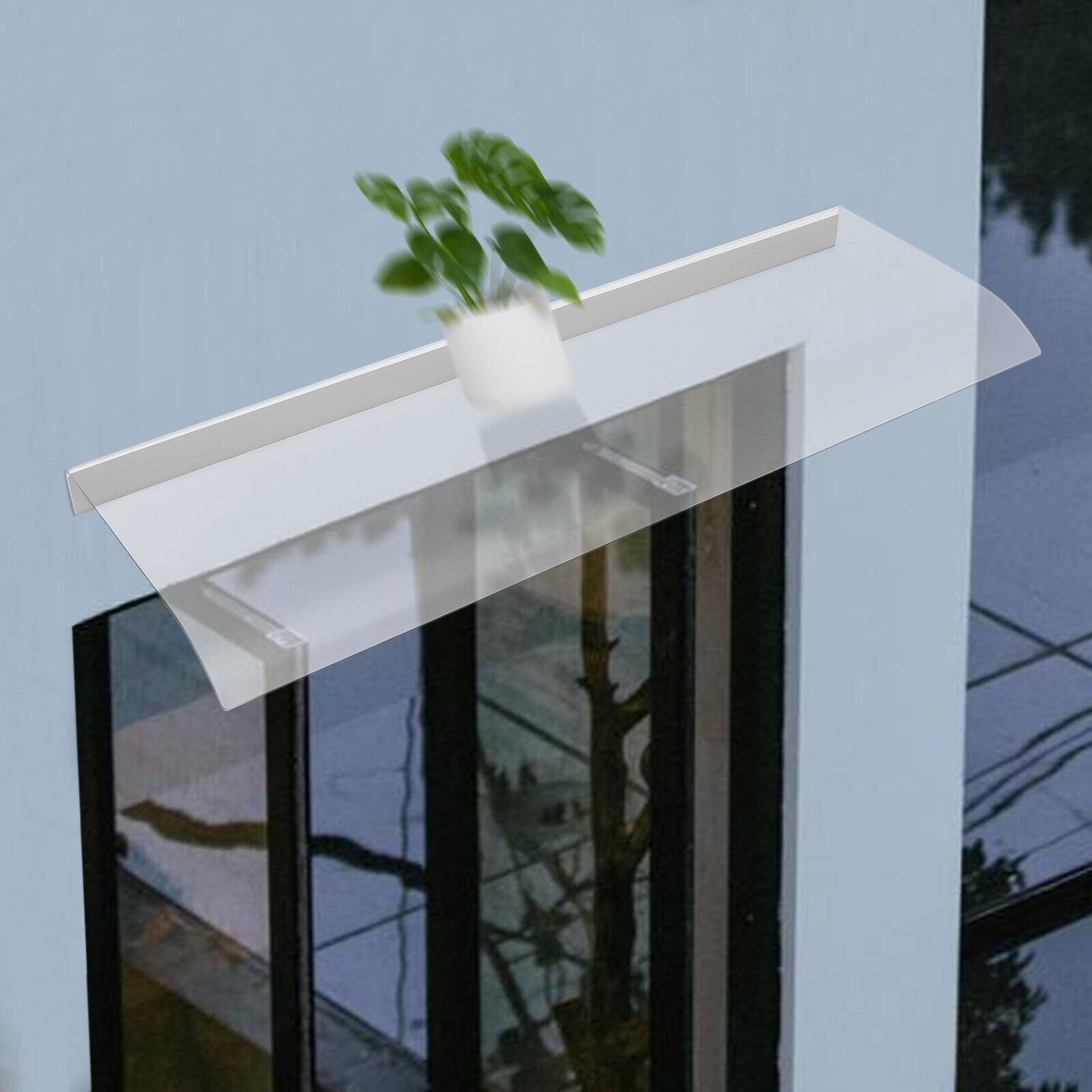 100*34.5cm Door/Porch Awning Canopy Curved Rain Shelter Roof Rain Cover ...