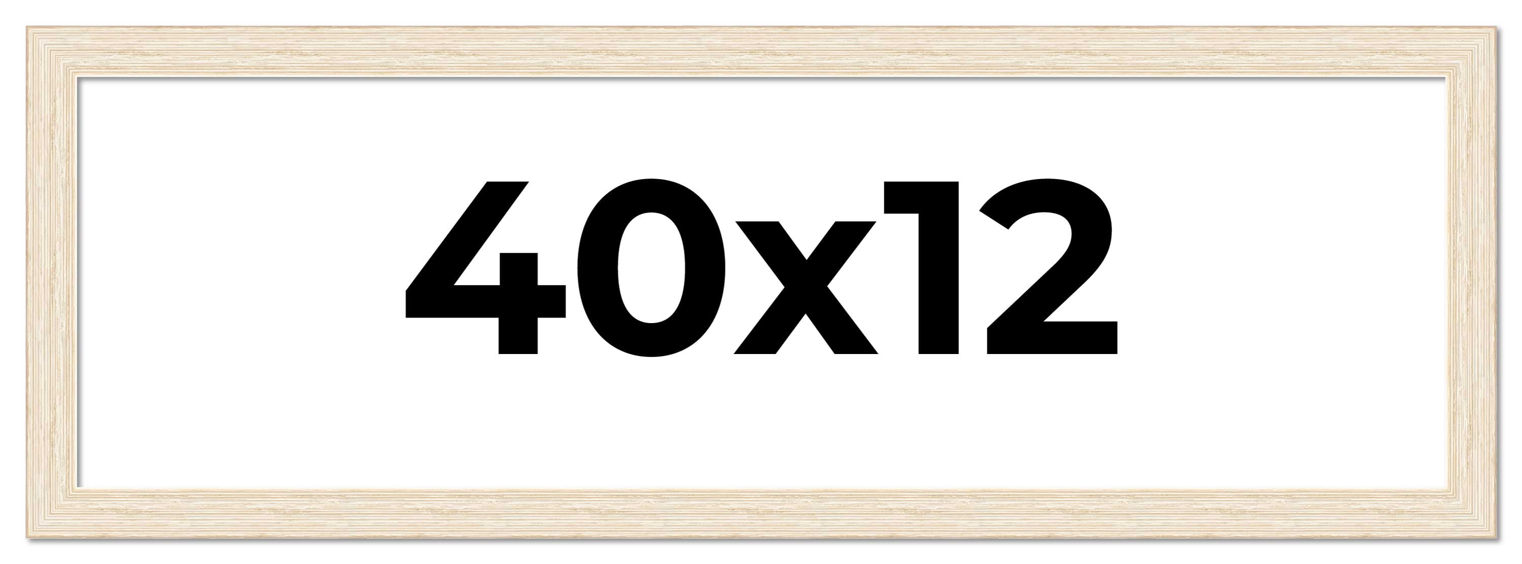 40x12 Frame White Barnwood Picture Frame Includes UV Acrylic Plexiglass ...