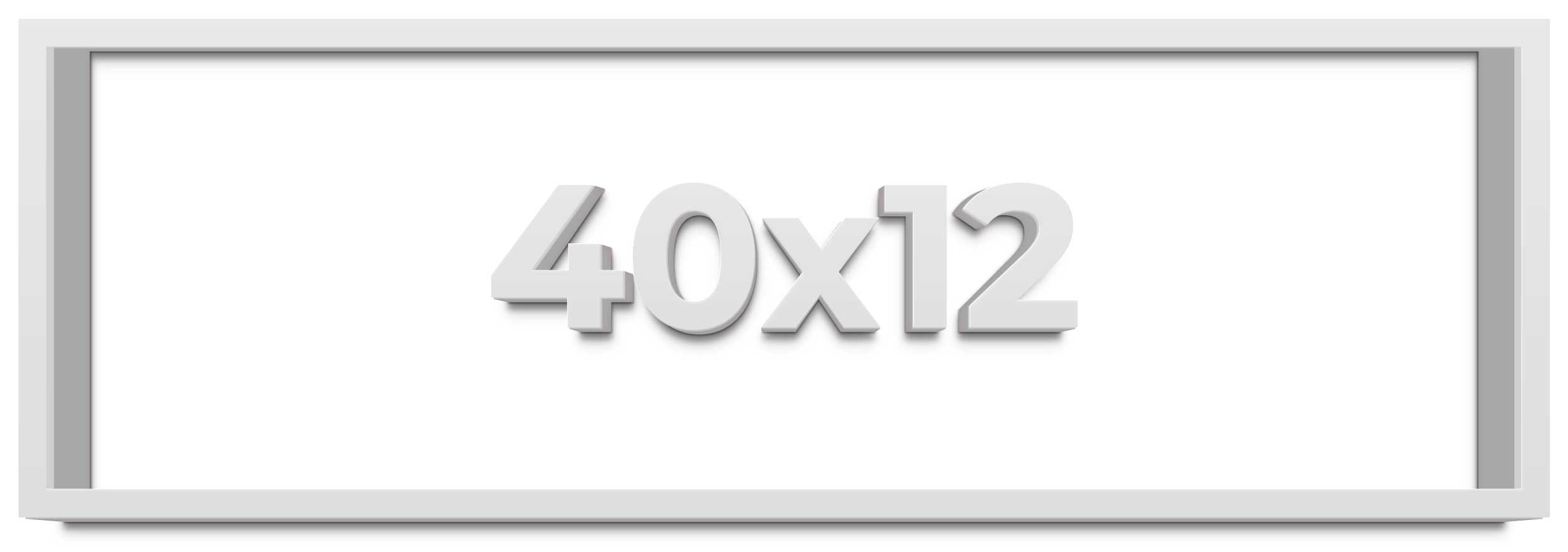 40x12 Shadow Box Frame White | 2 Inches Deep Real Wood Contemporary ...