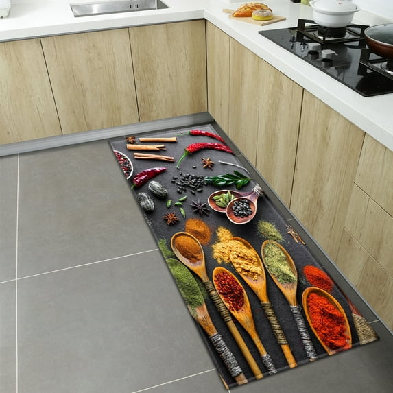 40x120cm Spice Pattern Floor Mats Kitchen Decor Rugs Entrance Door Non ...