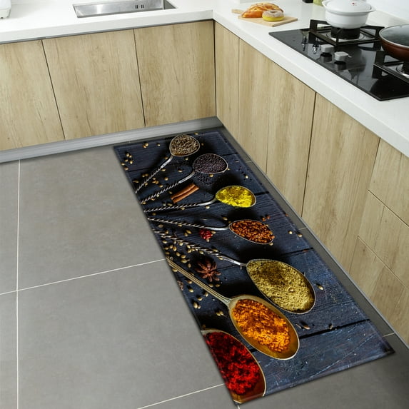 40x120cm Spice Pattern Floor Mats Kitchen Decor Rugs Entrance Door Non ...