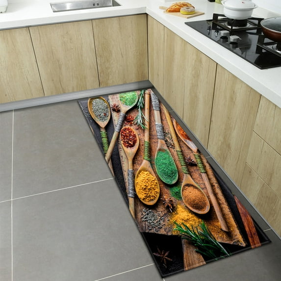 40x120cm Spice Pattern Floor Mats Kitchen Decor Rugs Entrance Door Non ...