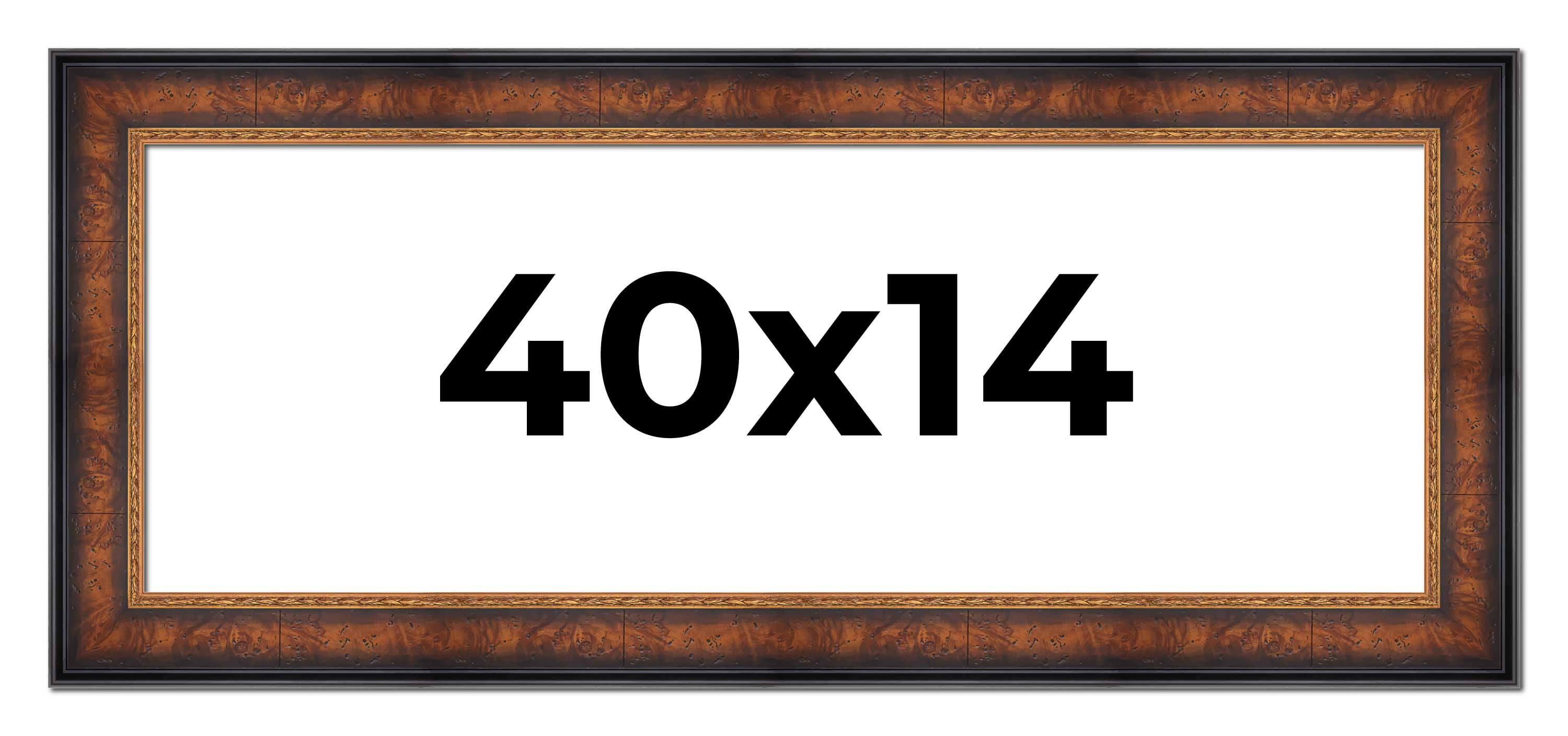40x14 Frame Brown Walnut Gold Ornate Trim Solid Wood Plein Air Picture ...