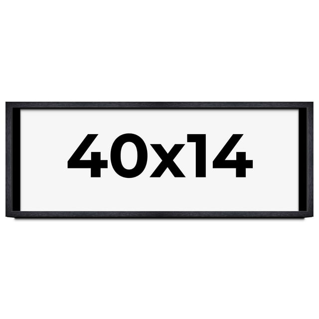 40x14 Shadow Box Frame Black | 1 Inches Deep Real Wood Farmhouse ...