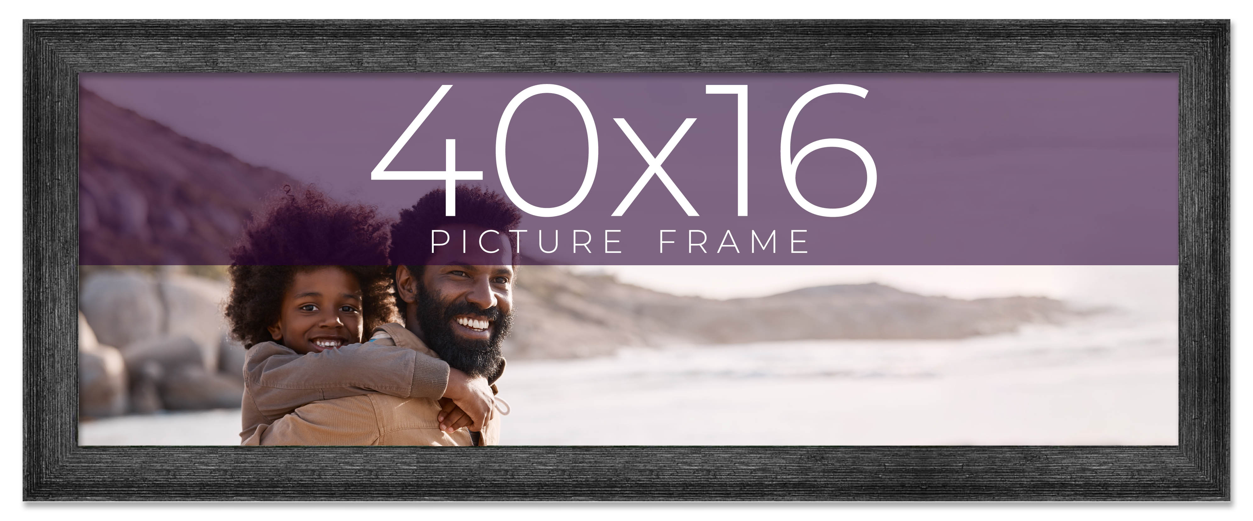 40x16 Frame Black Real Wood Picture Frame Width 1.5 inches | Interior ...