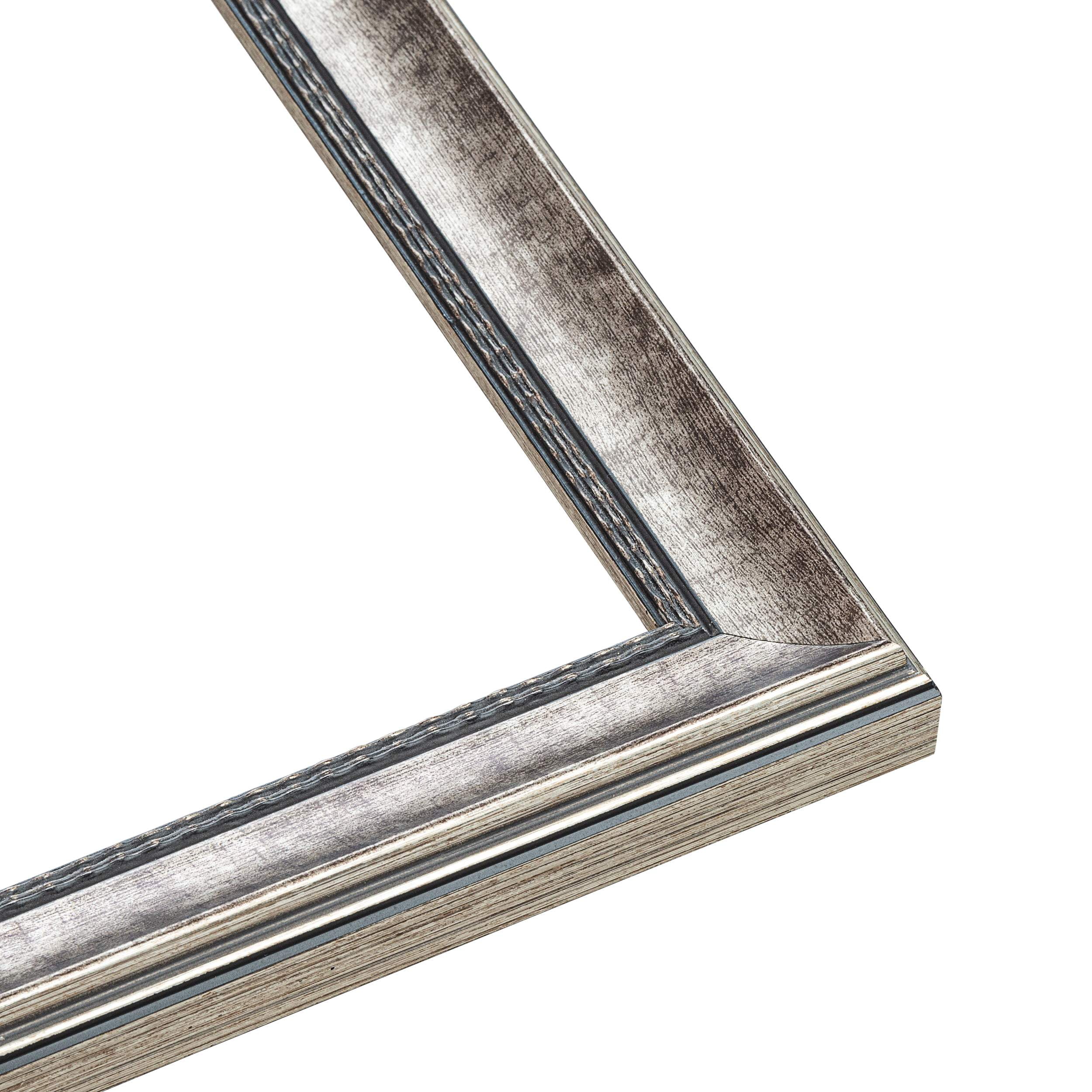 40x16 Traditional Antique Silver Complete Wood Panoramic Frame with UV ...