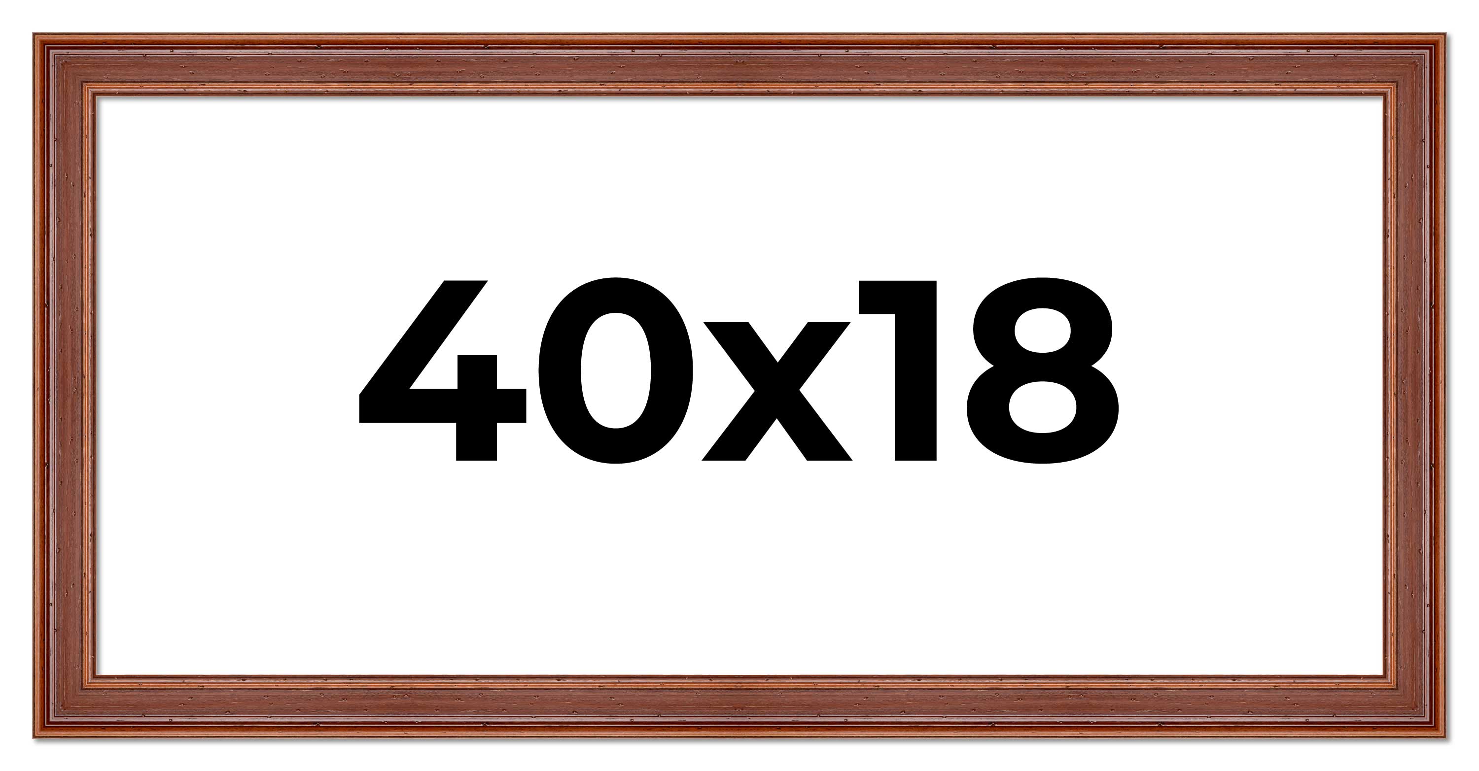 40x18 Frame Brown Old Farmhouse Waxed Board 2" Wide Wood Frame Width 2 ...