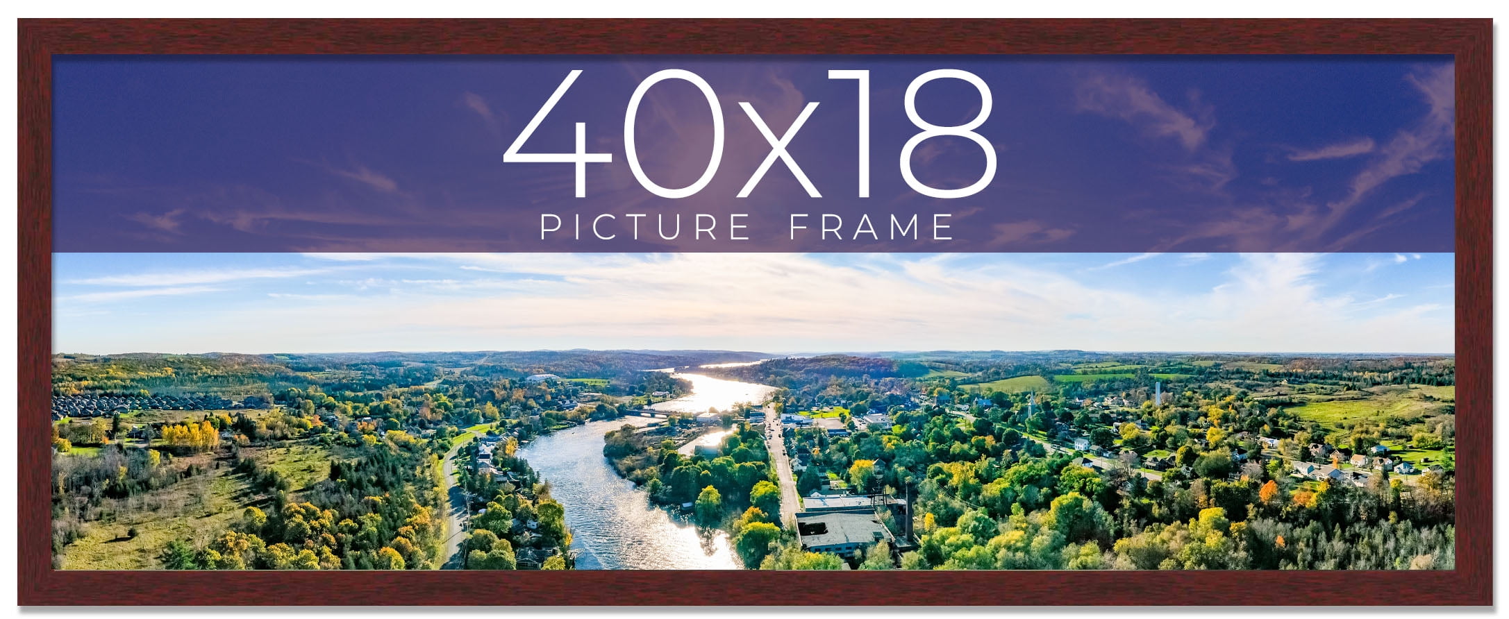 40x18 Frame Brown Solid Wood Picture Frame Width 0.75 Inches | Interior ...