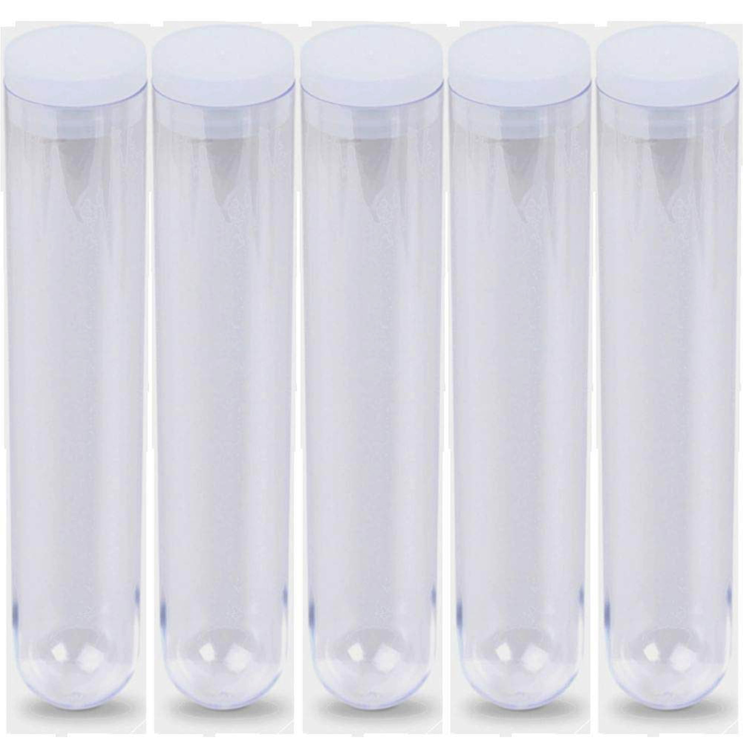 40x197mm Test Tubes, PS Plastic, Round Btm, 200ml Vol, With 40mm ...