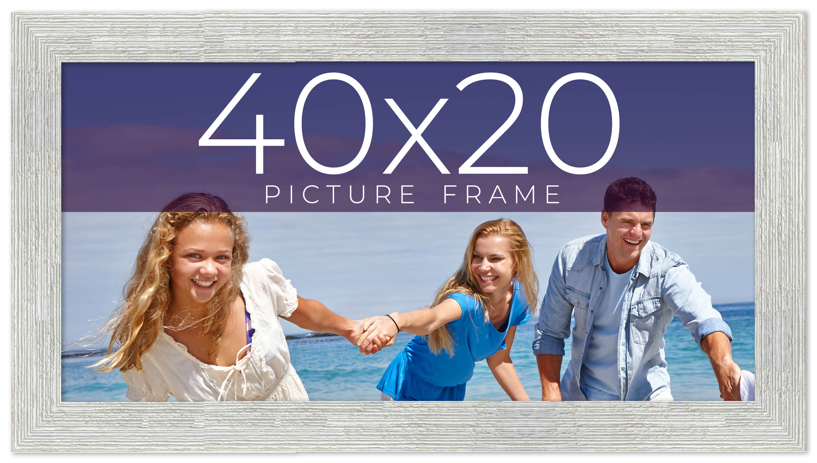 40x20 Frame White Real Wood Picture Frame Width 1.5 inches | Interior ...