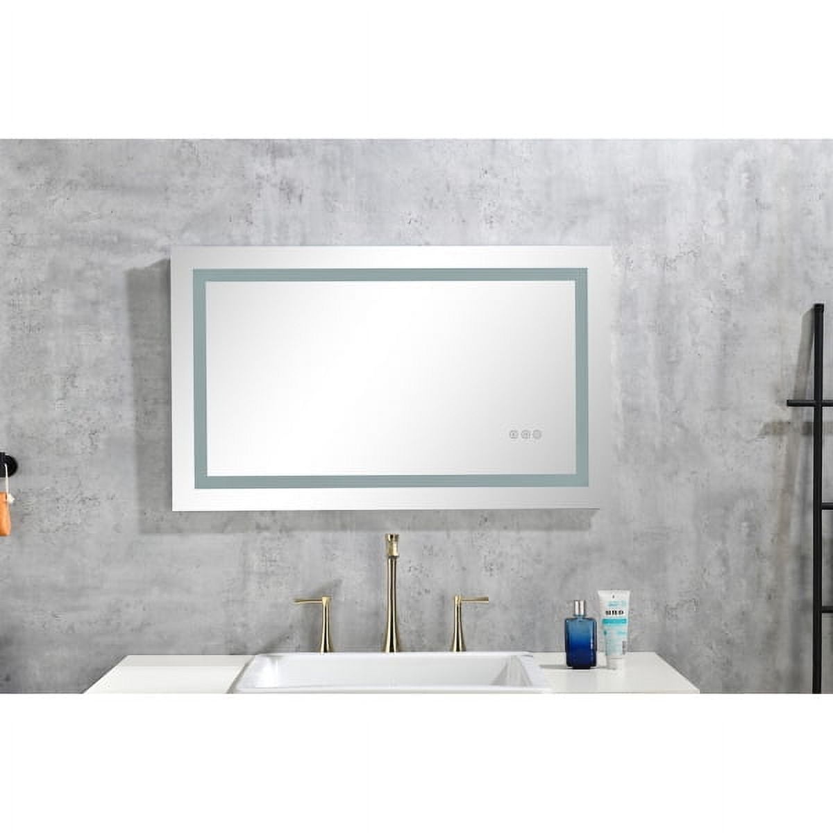 40x20 Inch LED Bathroom Mirror with Frontlit and Backlit, Wall Mounted ...
