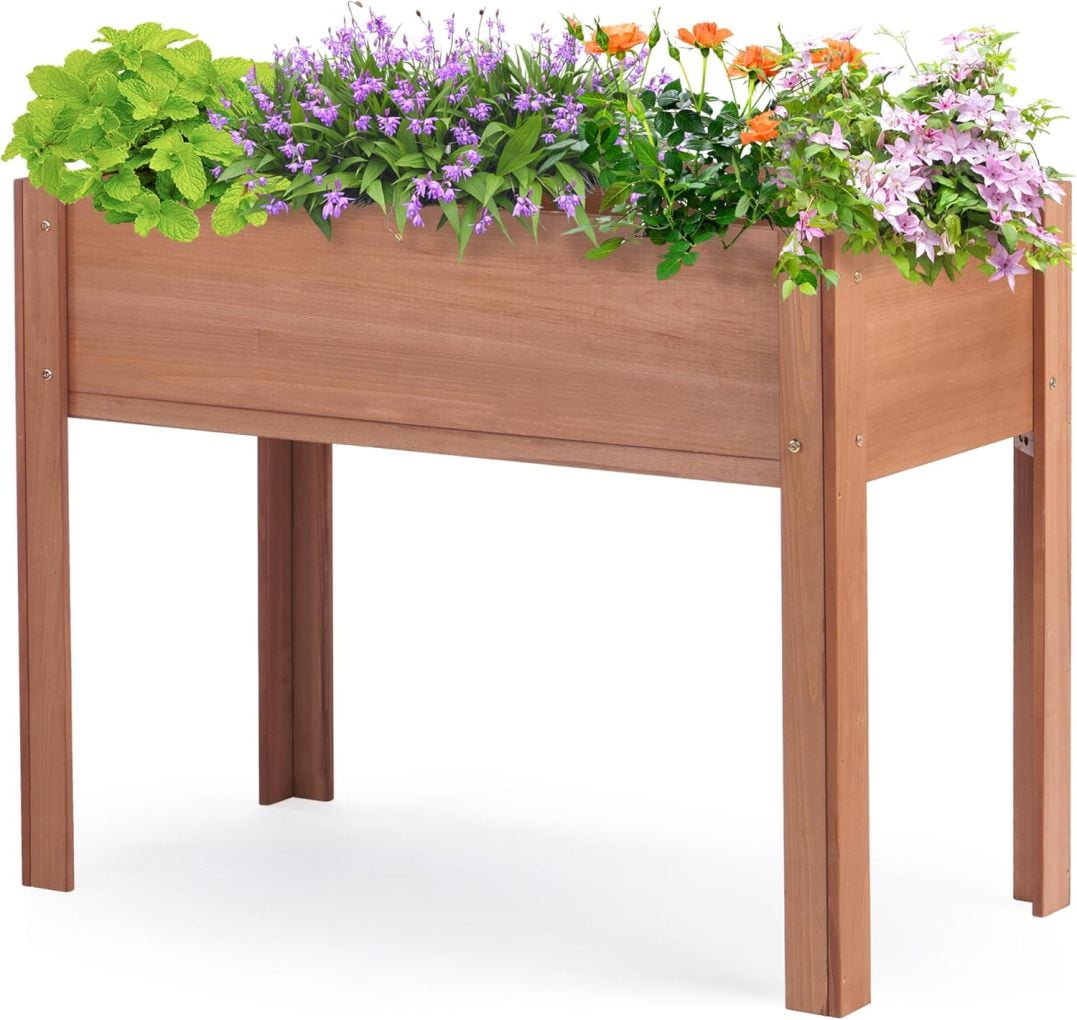40x20x31 inch Raised Garden Bed with Legs, Elevated Wooden Planter Box ...