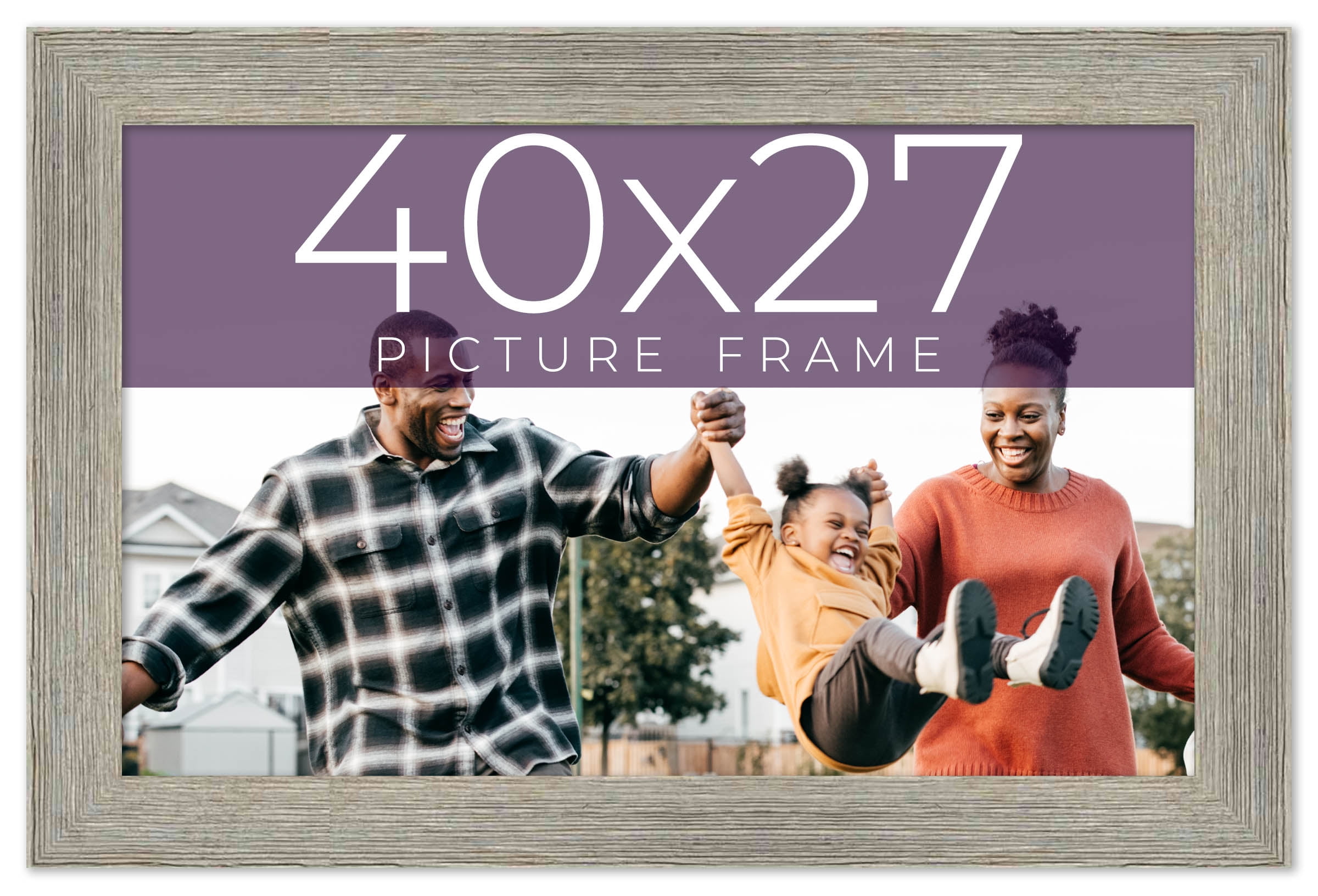 40x27 Frame Grey Real Wood Picture Frame Width 1.5 Inches | Interior ...