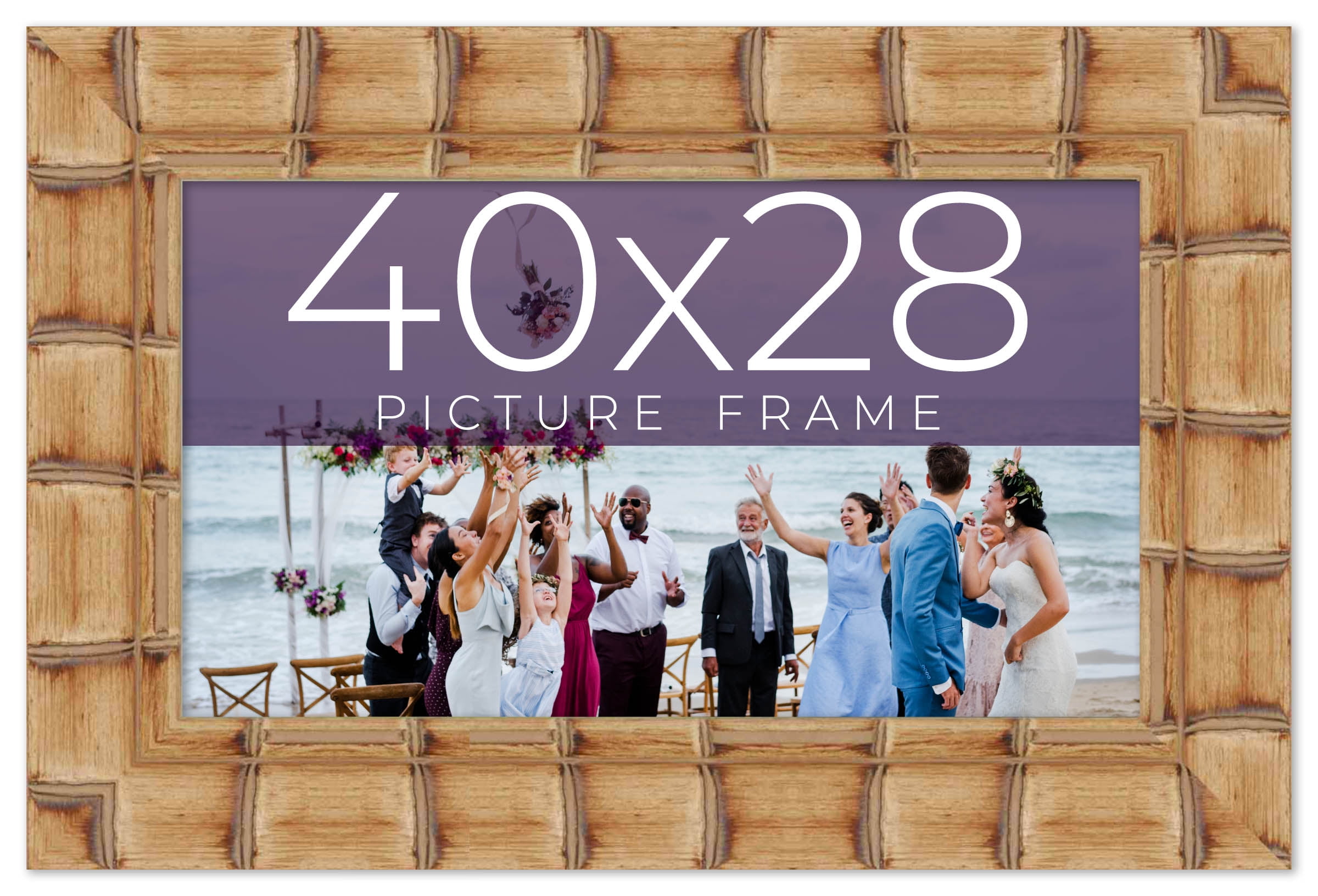 40x28 Frame Beige Real Wood Picture Frame Width 3 inches | Interior ...