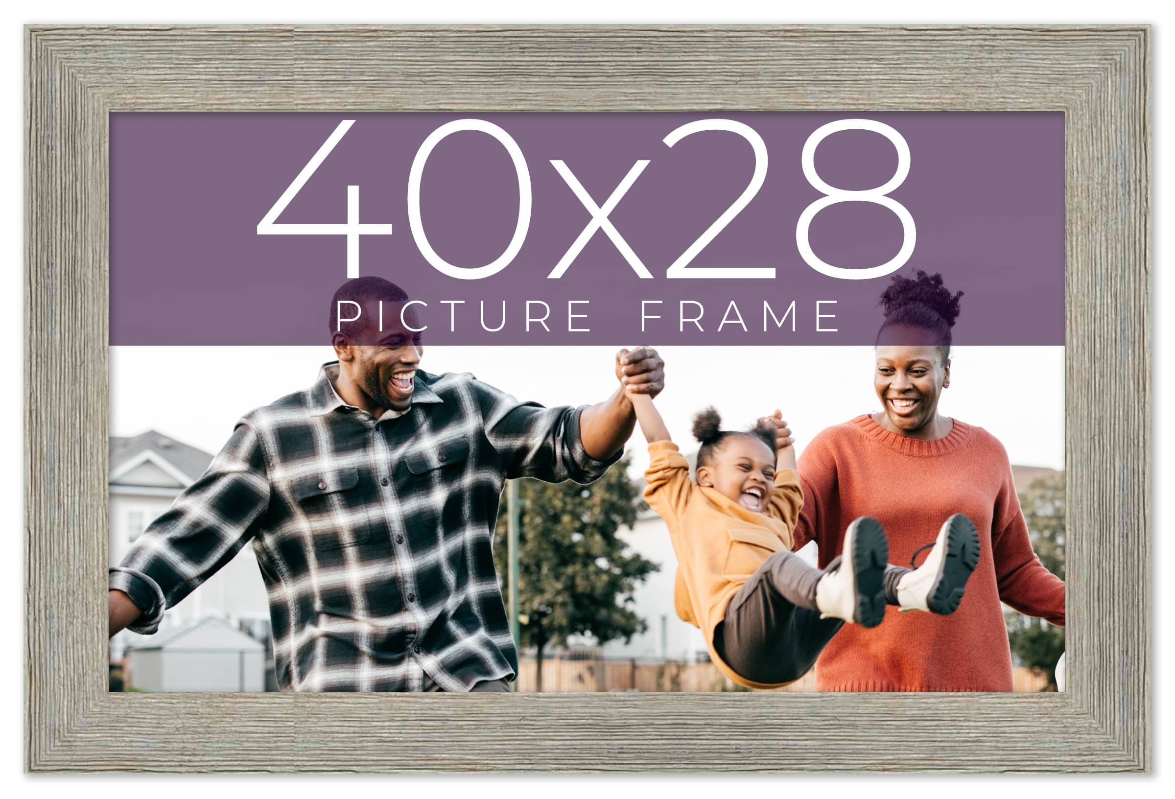 40x28 Frame Grey Real Wood Picture Frame Width 1.5 Inches | Interior ...