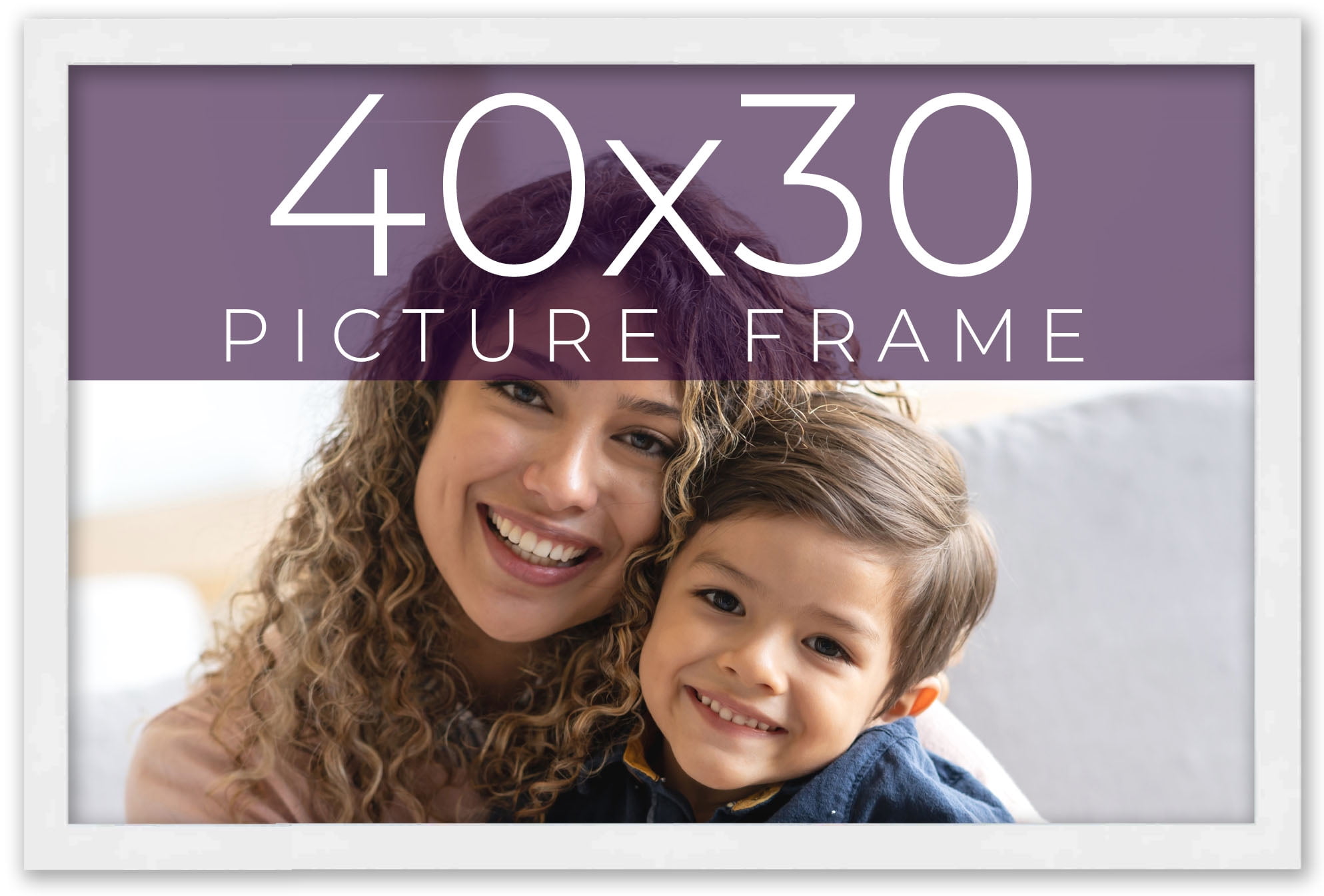40x30 Frame White Real Wood Picture Frame Width 0.75 inches | Interior ...