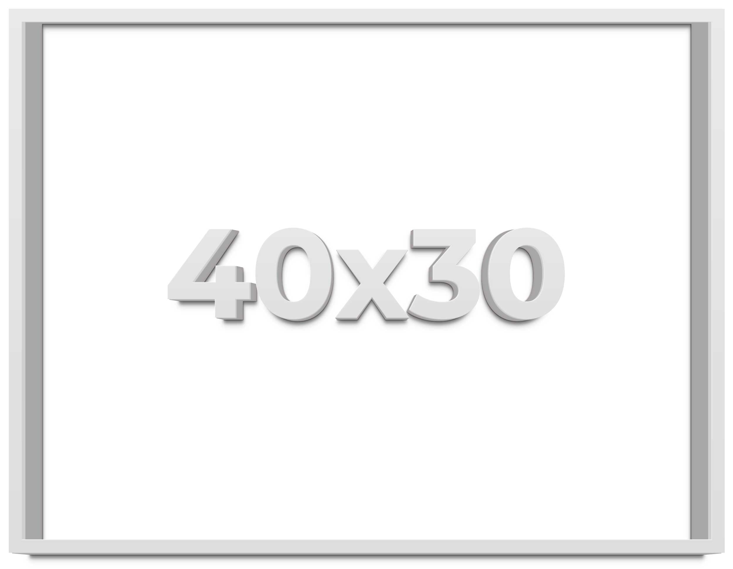 40x30 Shadow Box Frame White | 1 Inches Deep Real Wood Contemporary ...