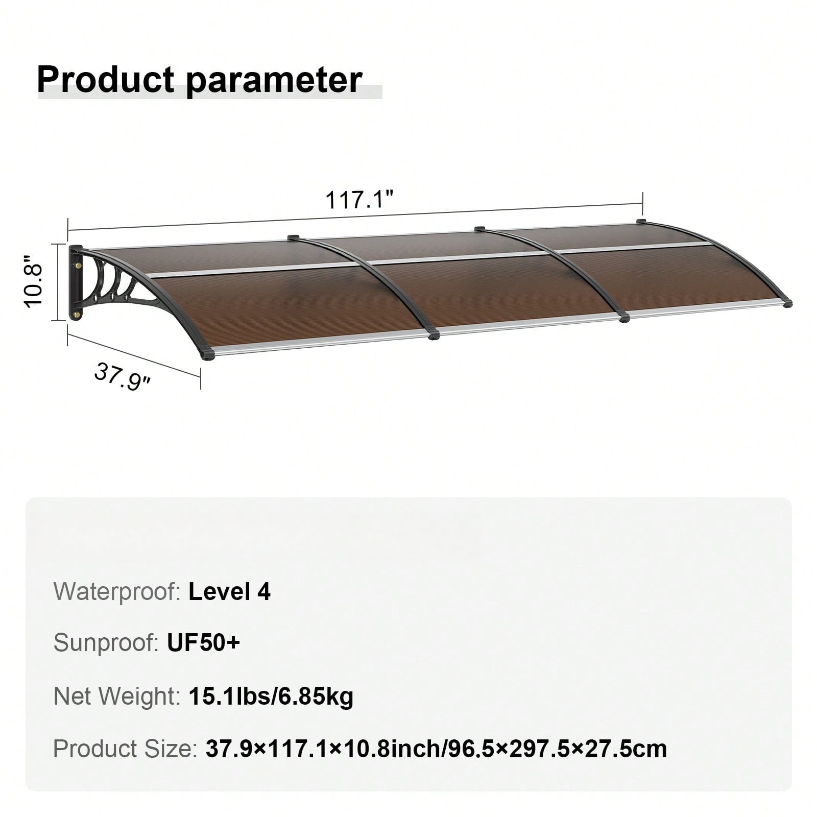 40x40 To 40x120 Inch, UPF 50+ Polycarbonate Entry Door Outdoor Window ...