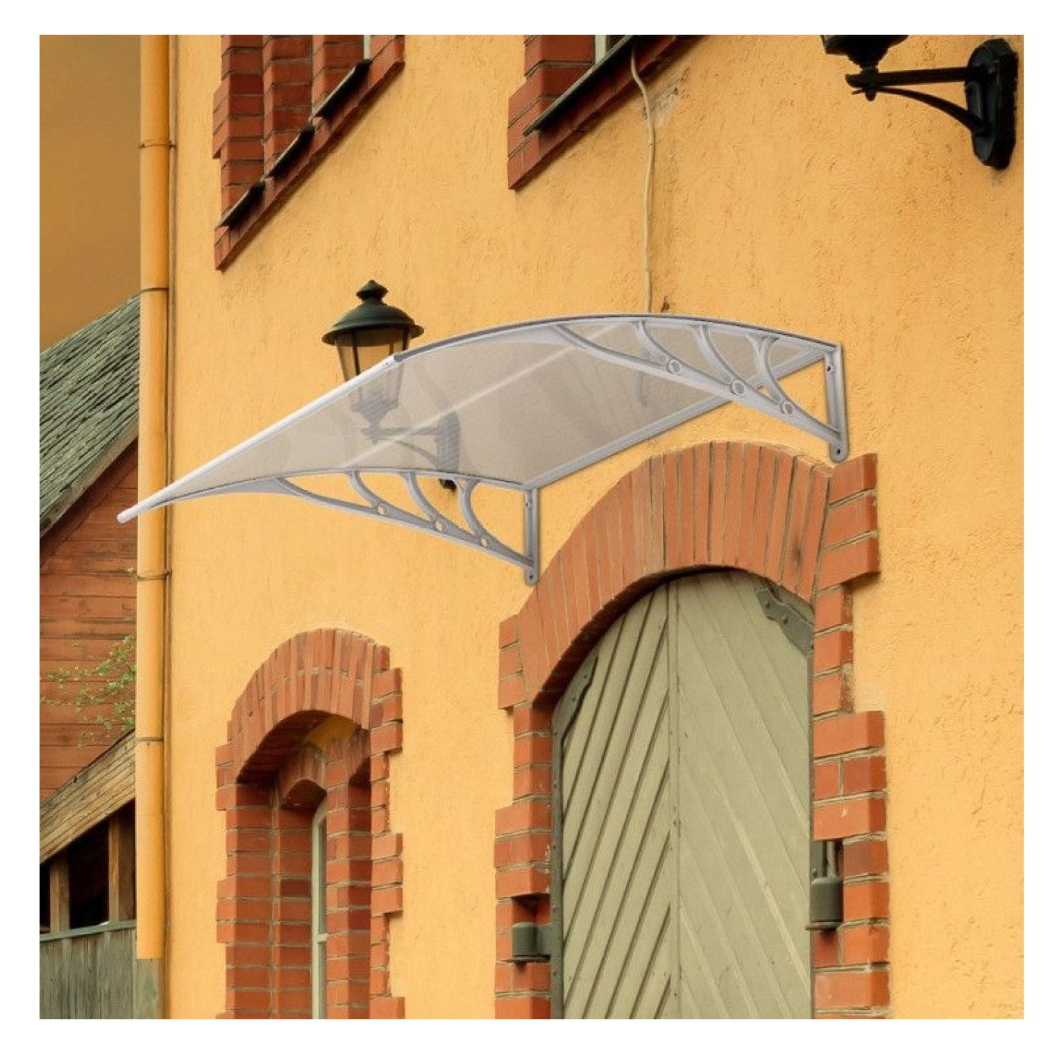 40x40 Inch Polycarbonate Door Awning - Outdoor Window Canopy - Rain ...