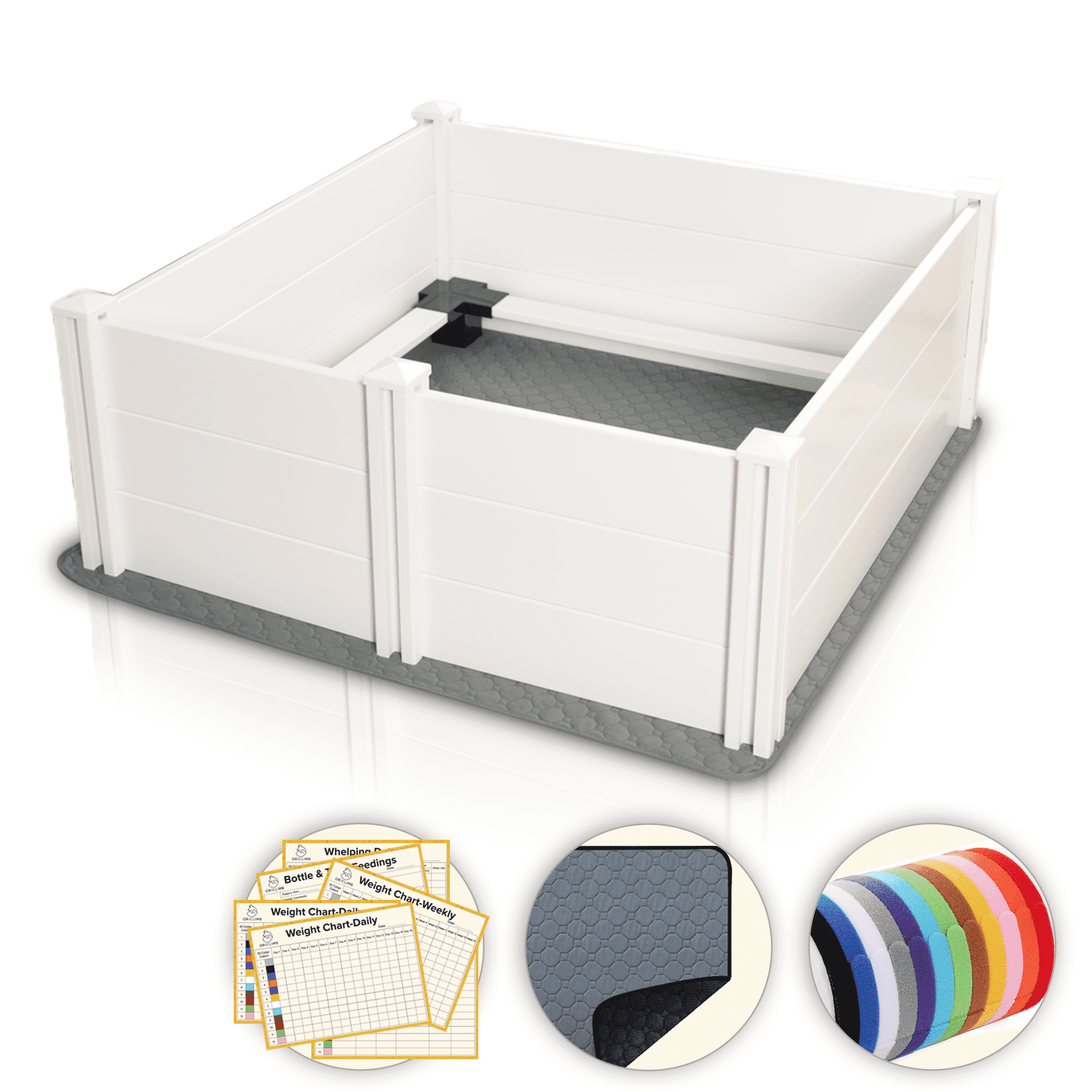 40x40 in Whelping Box for Dogs and Puppies with Rails, Suitable for ...