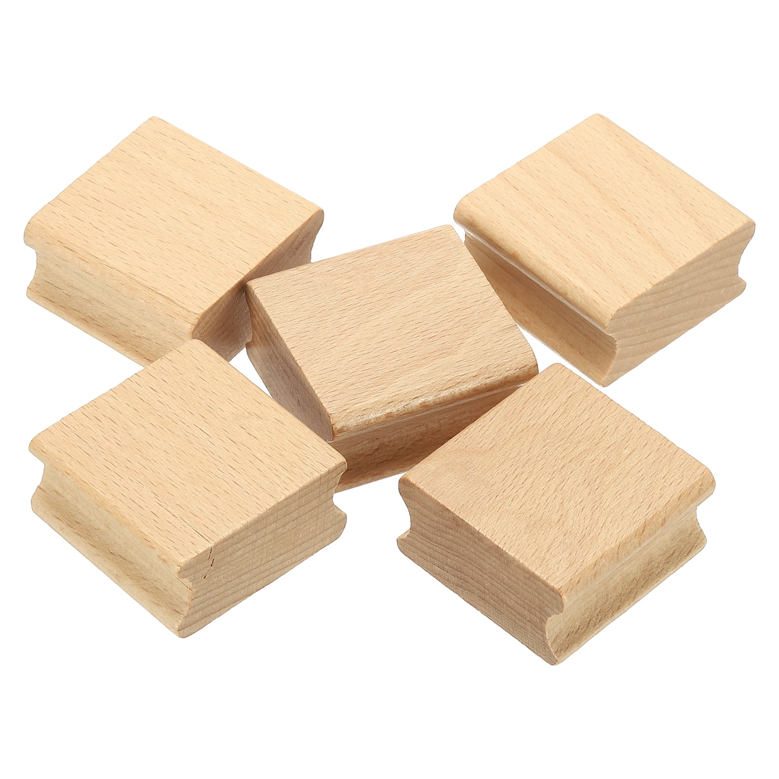 40x40mm Blank Wood Rubber Stamp Mounts, 5Pcs Wooden Rubber Stamp Handle ...