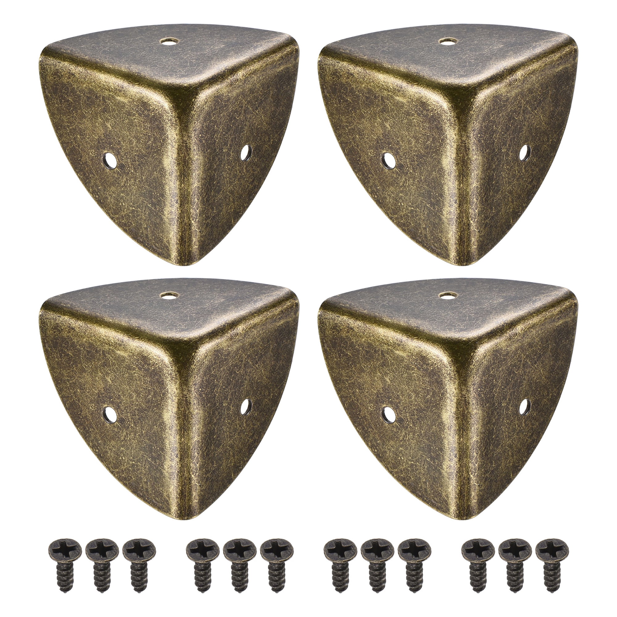 40x40x40mm Metal Box Corner Protectors Electroplated Bronze Tone 4 Pack ...