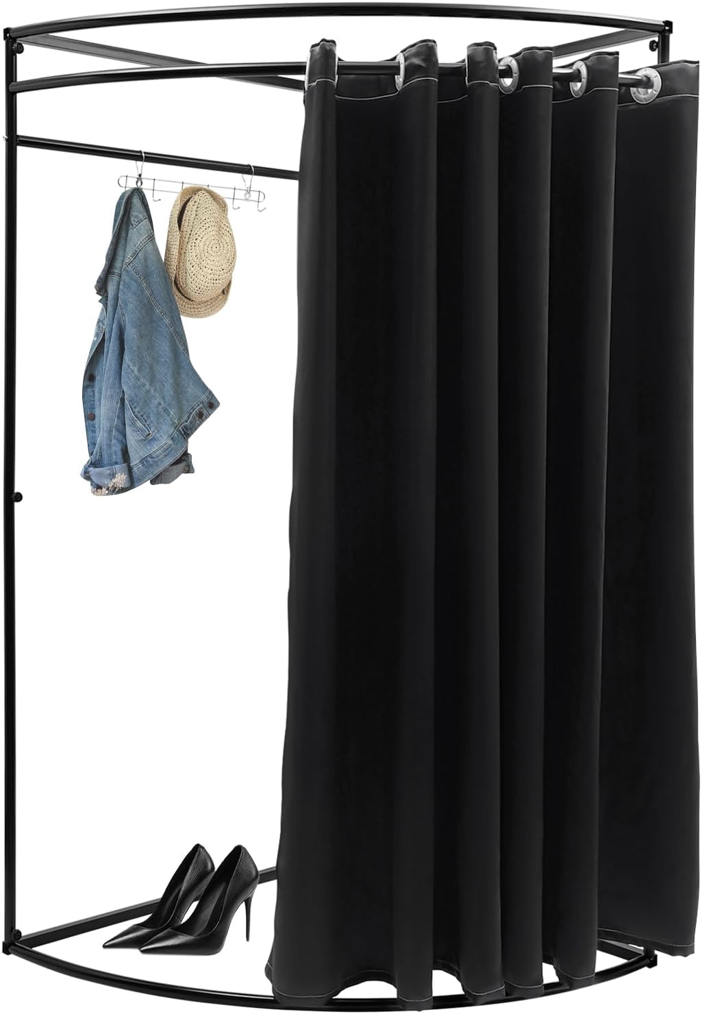 40x40x79 inch Clothing Store Fitting Room, Foldable Changing Room with ...