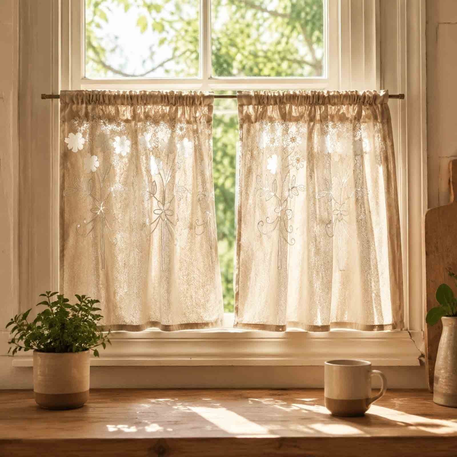 40x45cm Khaki Short Window Curtains Isolation Curtains - Nylon Spandex ...