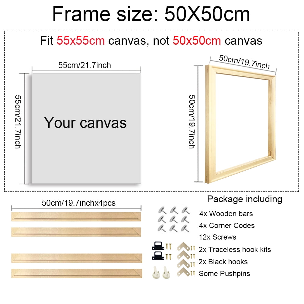40x60 50x70 60x90 60x120 DIY Wood Frame Kit for Canvas Oil Painting ...