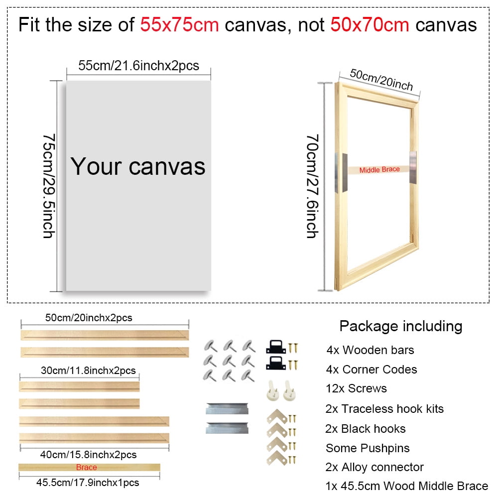 40x60 50x70 60x90 60x120 DIY Wood Frame Kit for Canvas Oil Painting ...
