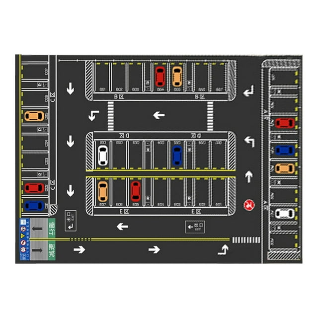 40x60cm Children Carpet Parking Lot Climbing Road Mat Fun Game Play ...