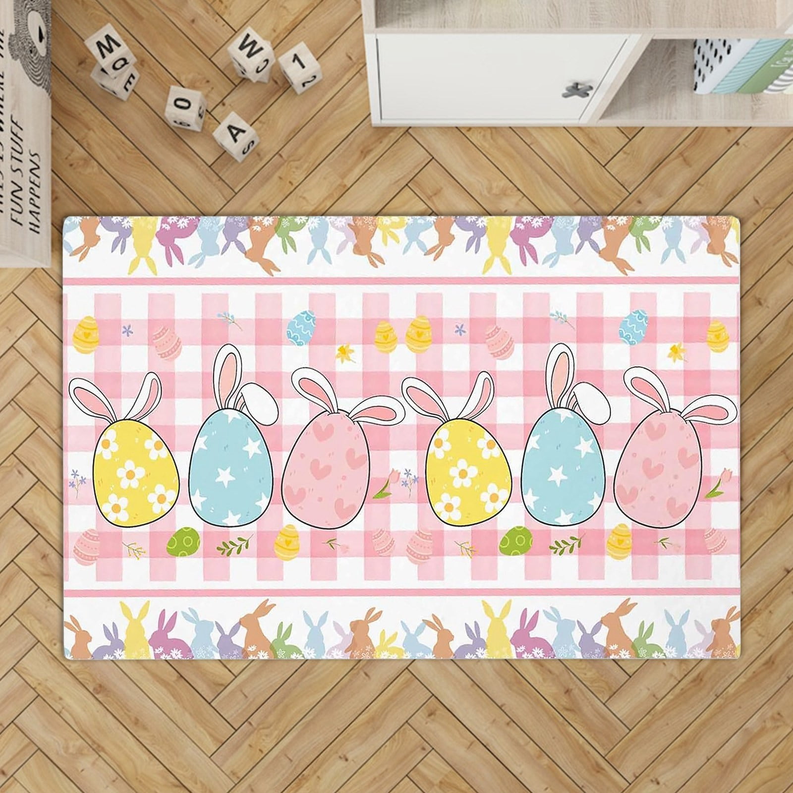 40x60cm Happy Easter Decorative Door Mat Easter Eggs Doormat For Indoor ...