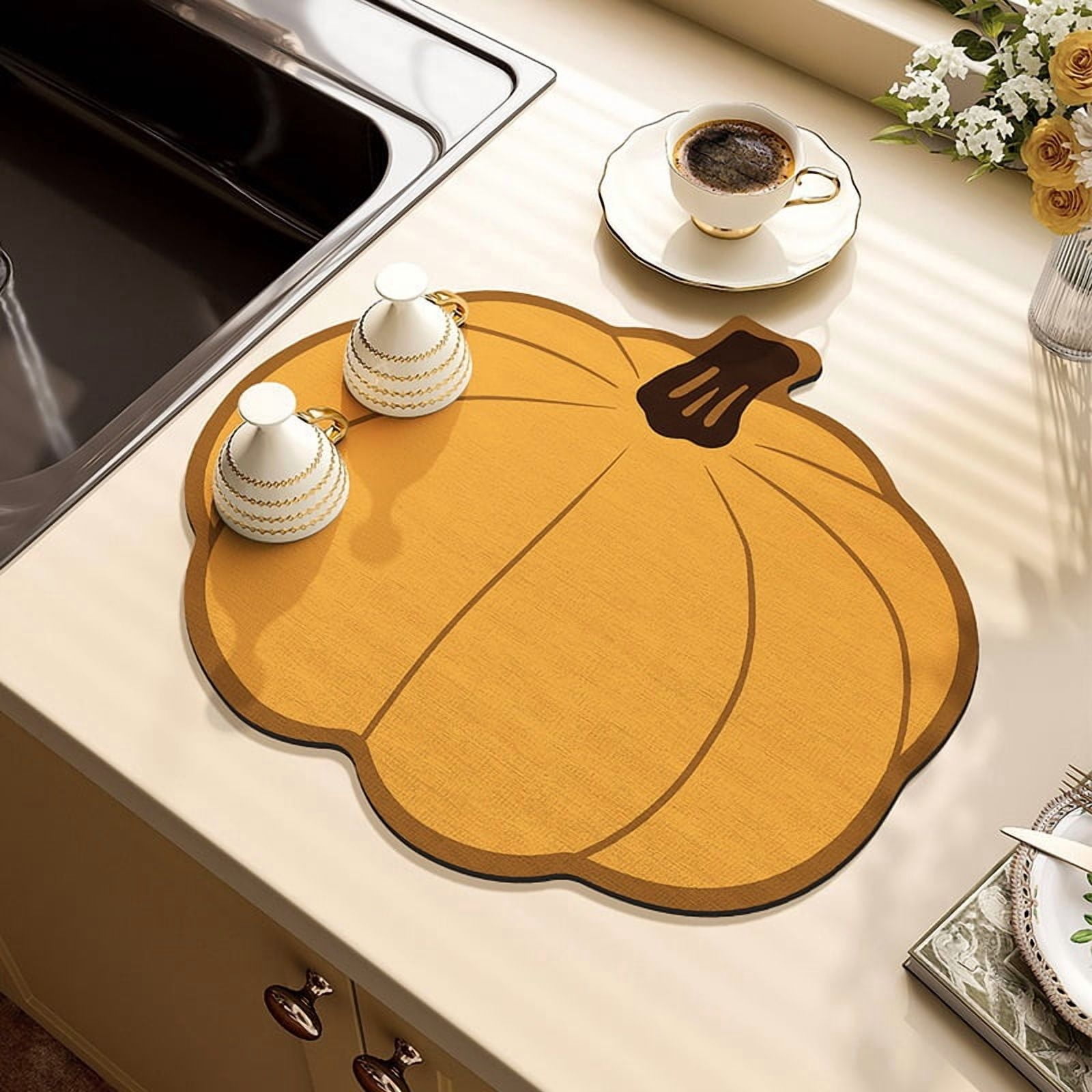 40x60cm Pumpkin Placemat | Insulated Table Mat | Absorbent Dining Table ...
