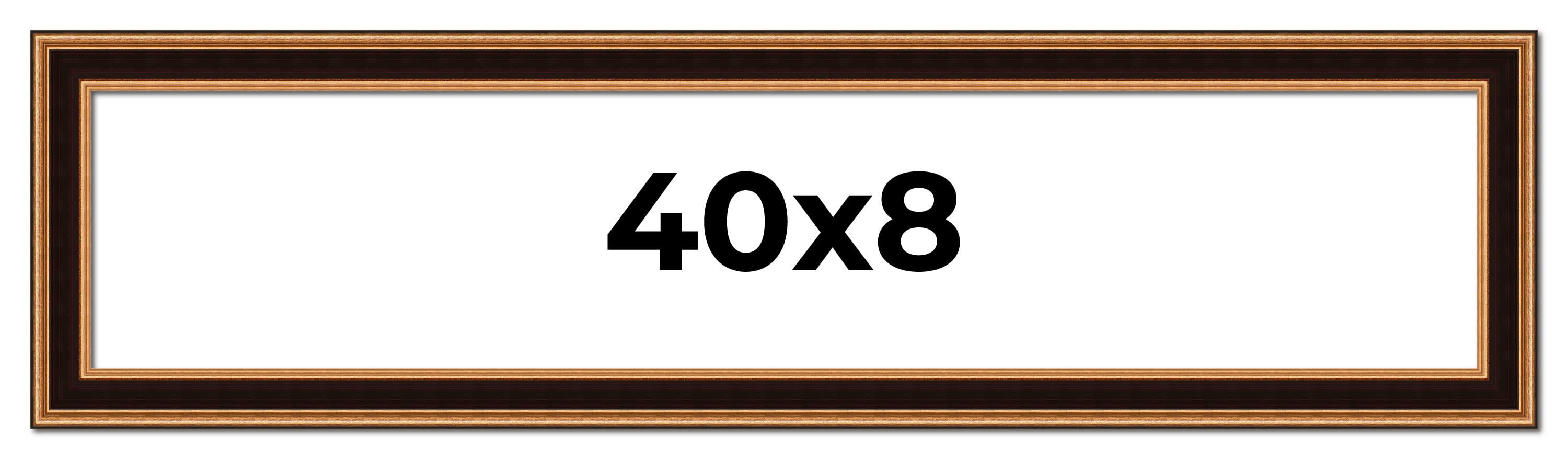 40x8 Frame Gold Brown Plein Air Vintage Solid Wood Picture Frame | 1.75 ...