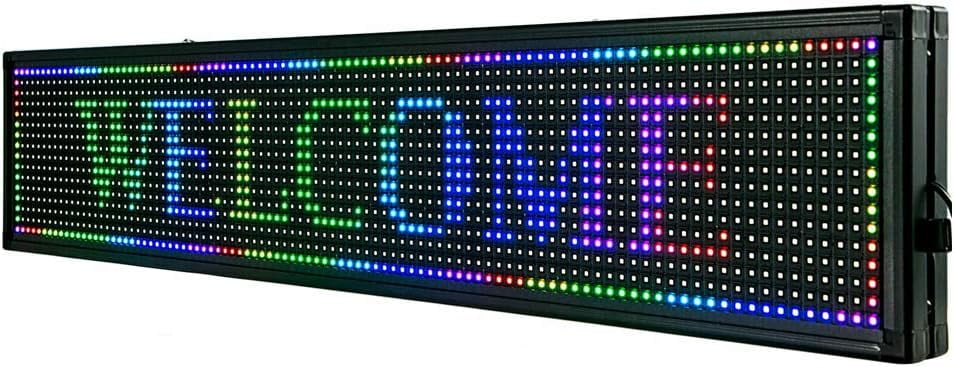 40x8 inch LED Sign 7 Color Programmable LED Scrolling Message Board ...