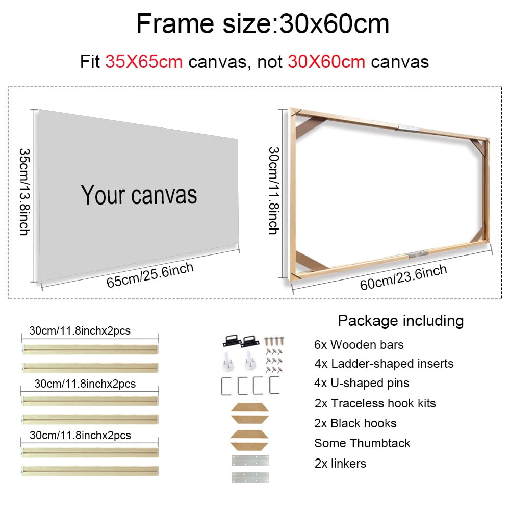 40x80 50x100 60x120cm Canvas Wood Wall Frame Canvas Frame Wooden Frames ...