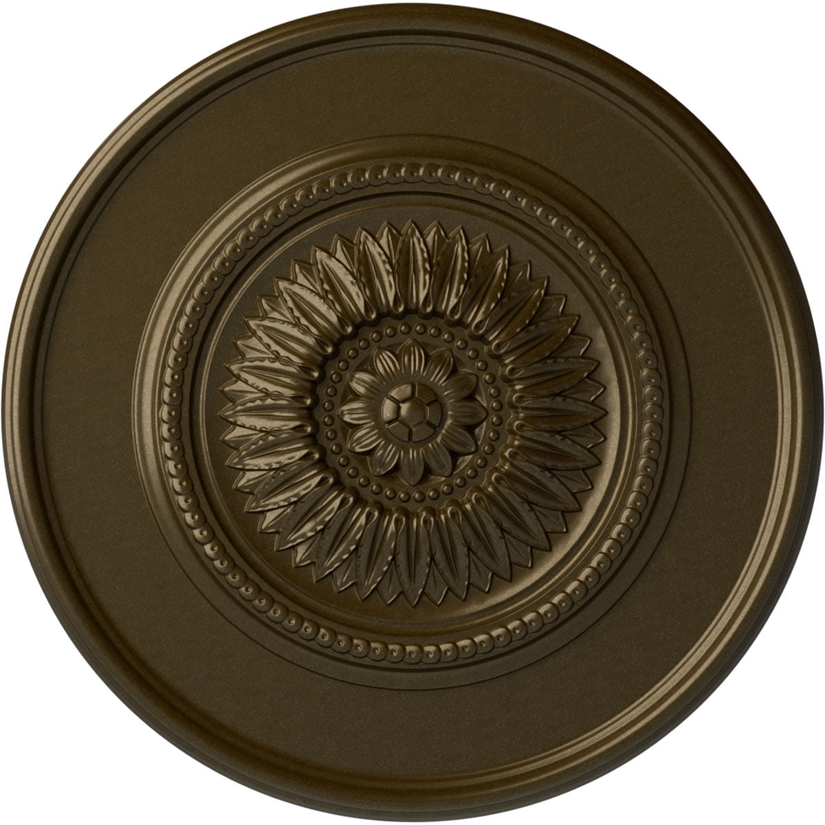 41 1/8"OD x 2 1/2"P Large Floral Ceiling Medallion, Hand-Painted Brass ...