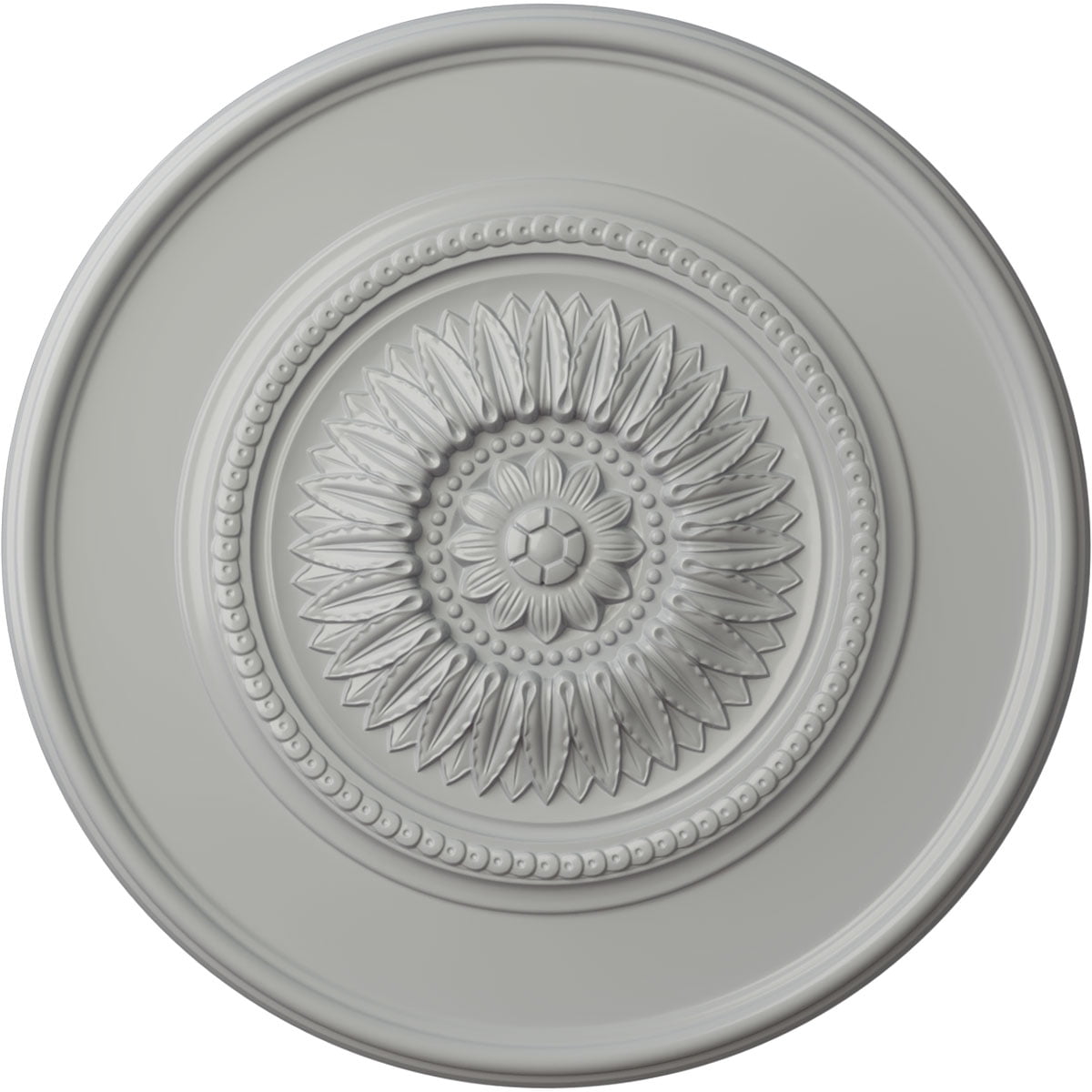 41 1/8"OD x 2 1/2"P Large Floral Ceiling Medallion, Hand-Painted Frost ...