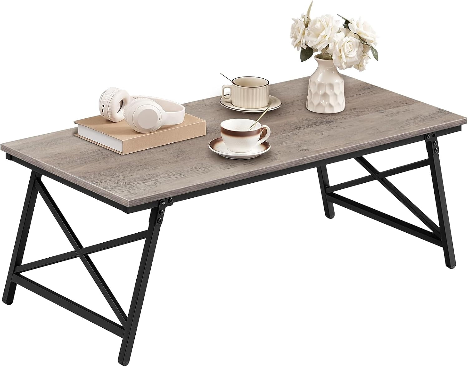 41.3" Folding Coffee Table with Safety Buckles, Low Coffee Table ...