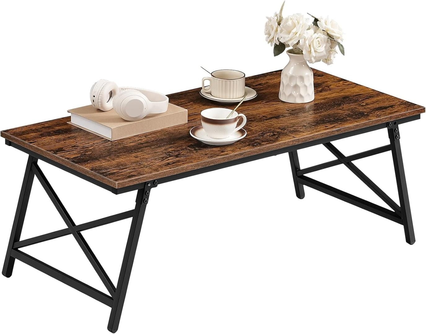 41.3" Folding Coffee Table with Safety Buckles, Low Coffee Table ...