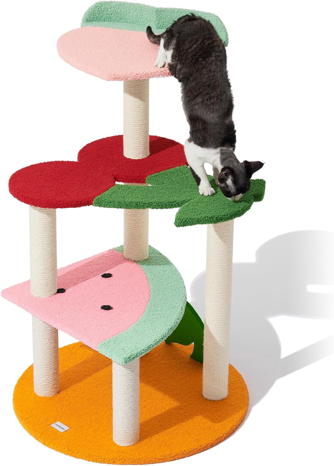 41.3 Inches Multi-Level Cat Tree Cat Tower with Fruit-Shaped Platform ...
